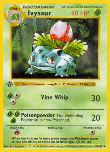 How much is an Ivysaur Pokemon Card from Base Set worth?
